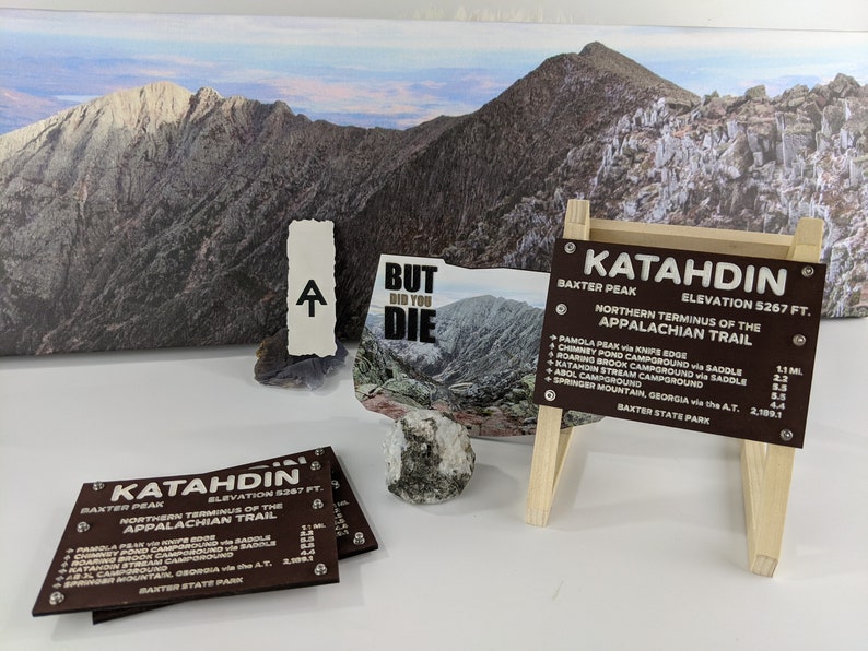 Mt Katahdin Summit Sign Replica - Baxter State Park Maine - Appalachian ...
