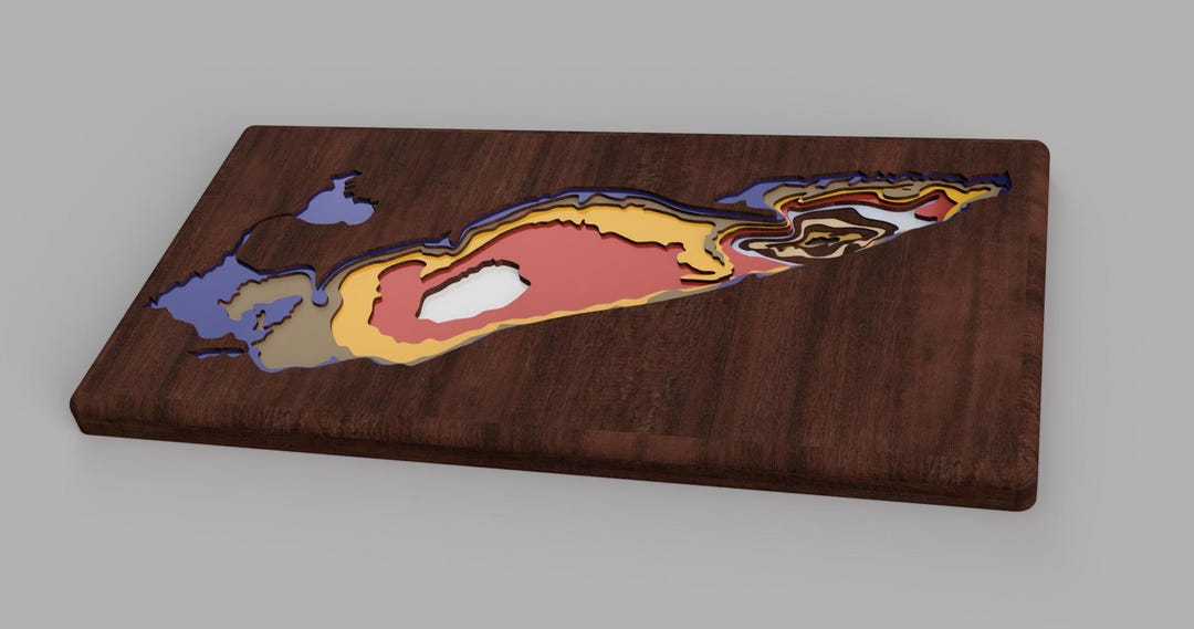 Lake Erie Depth Map STEP & STL File - Etsy