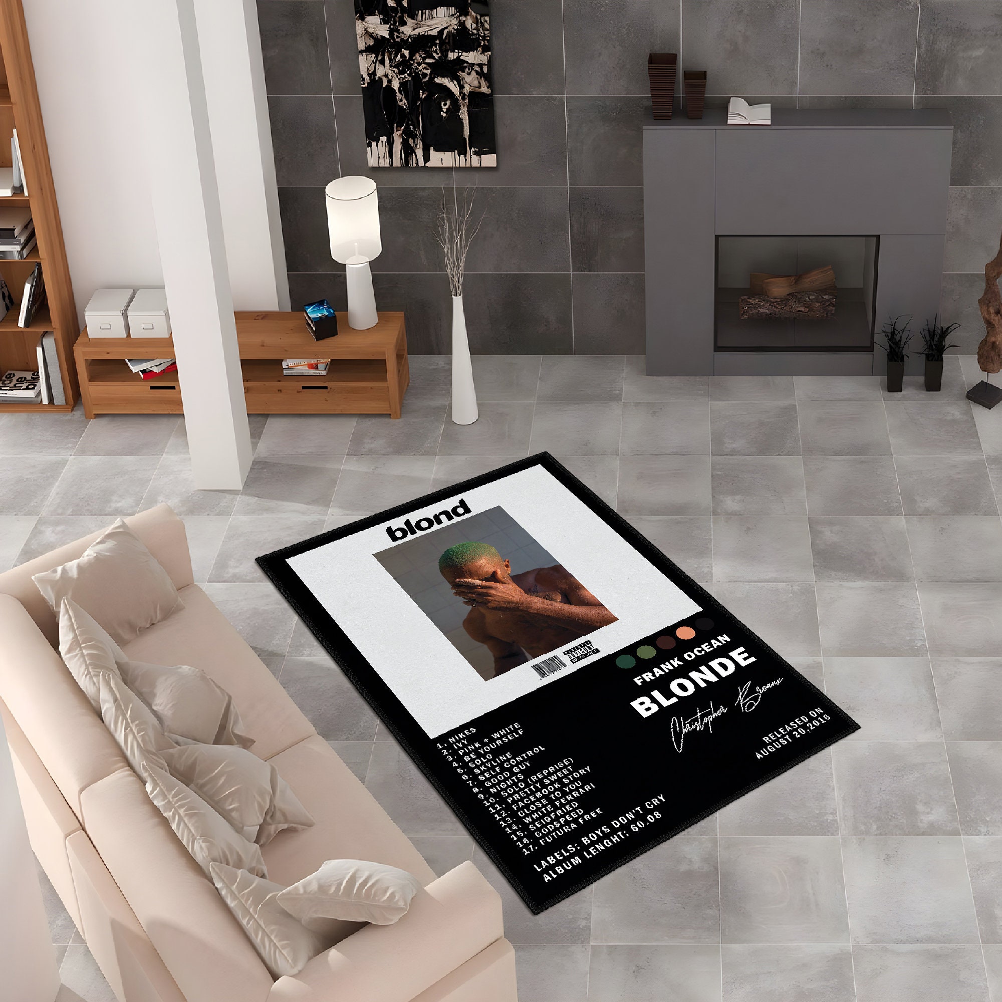Frank Ocean Album Cover Rug, Album Cover Rug, Blonde Album Cover Rug ...