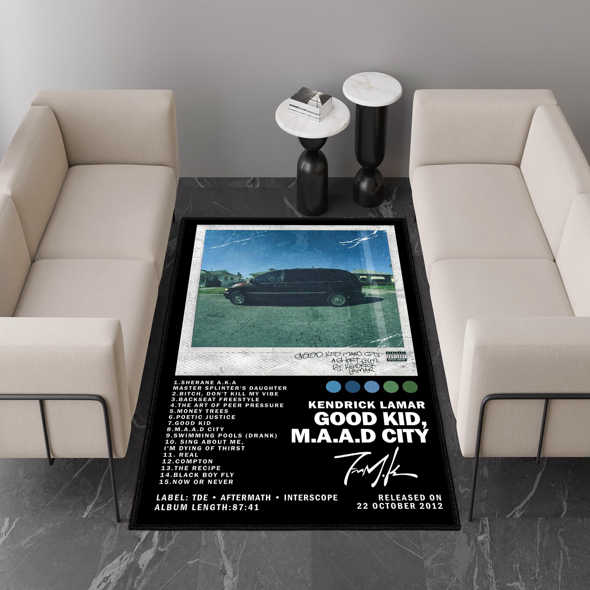Kendrick Lamar Album Cover Rug, Album Cover Rug, Good Kid Album Cover ...