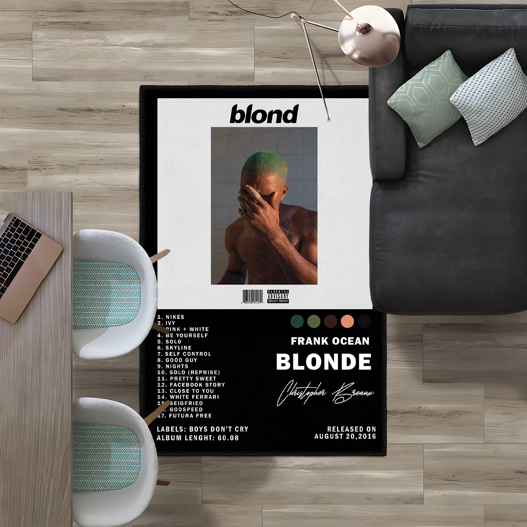 Frank Ocean Album Cover Rug, Album Cover Rug, Blonde Album Cover Rug ...