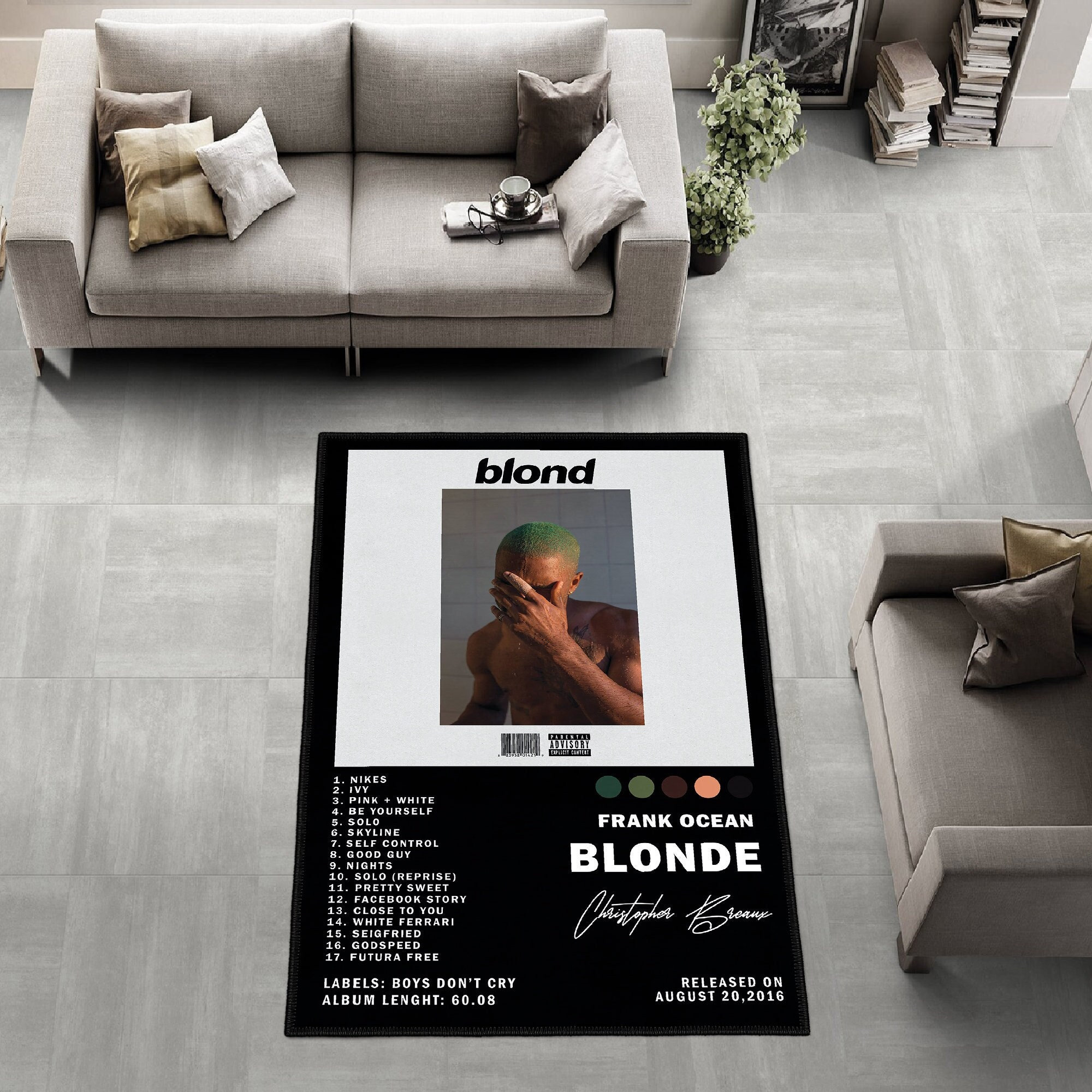 Frank Ocean Album Cover Rug, Album Cover Rug, Blonde Album Cover Rug ...