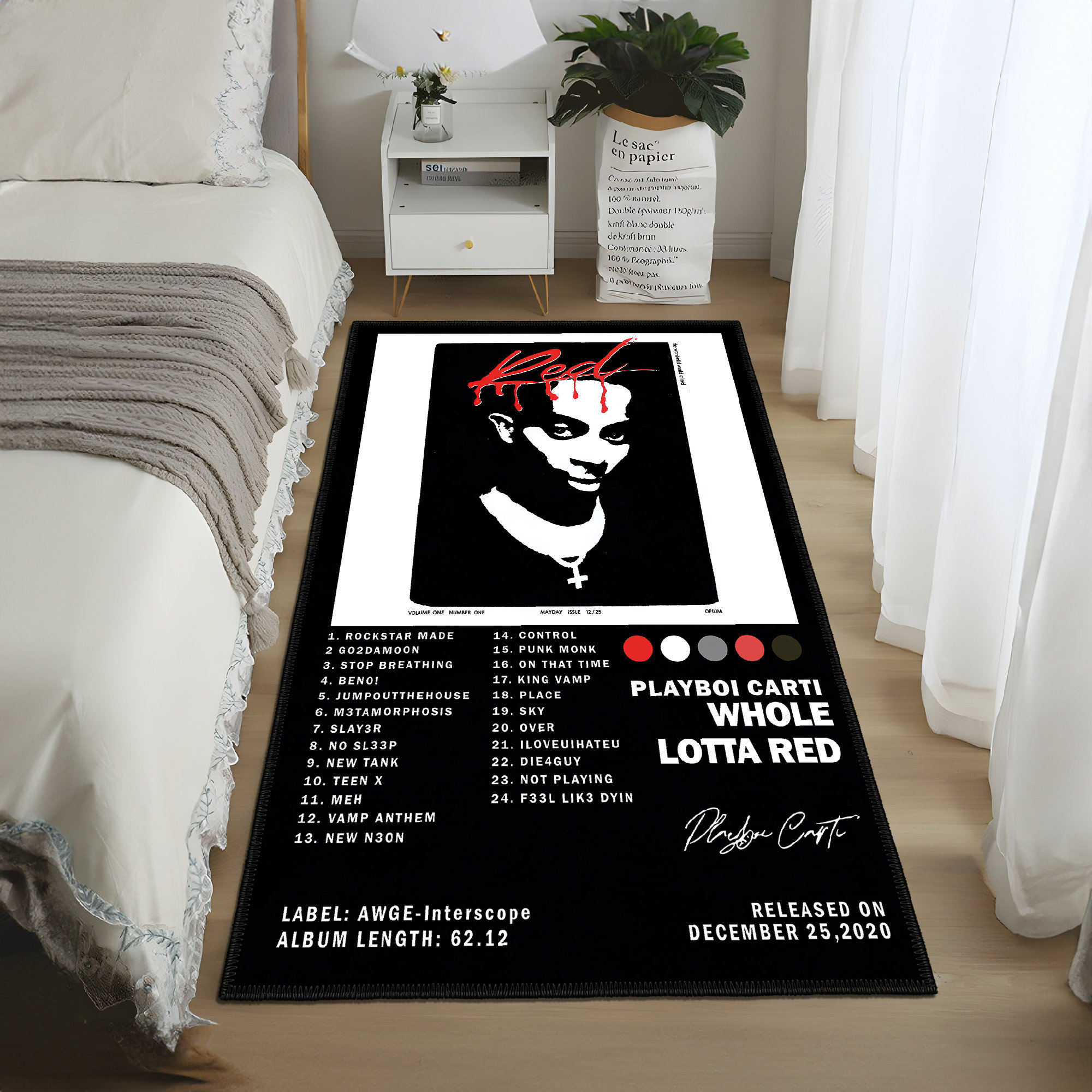Playboi Carti Album Cover Rug, Album Cover Rug, Whole Lotta Red Album ...
