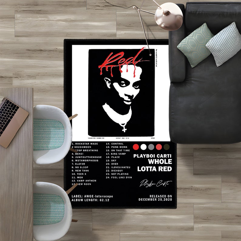 Playboi Carti Album Cover Rug, Album Cover Rug, Whole Lotta Red Album ...