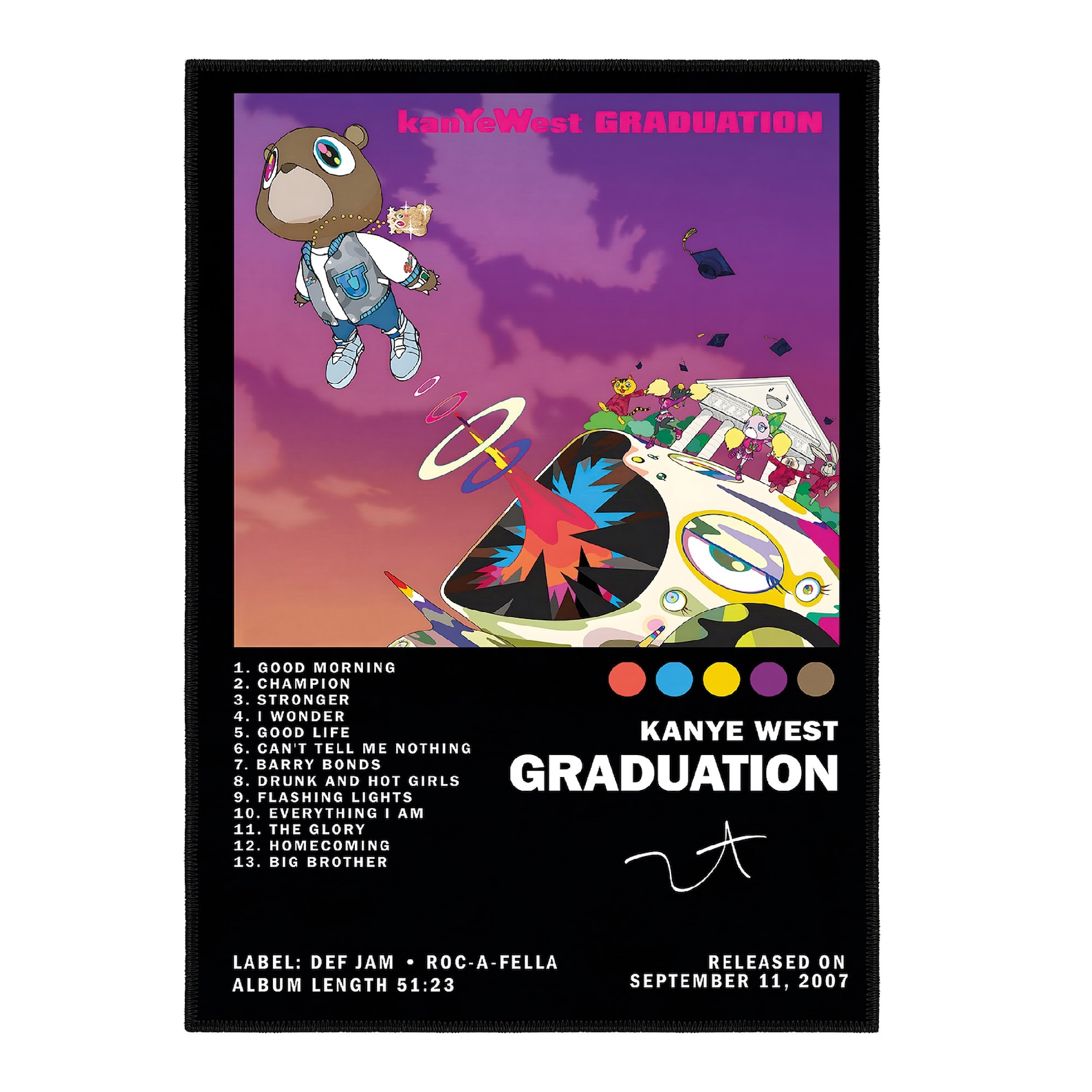 Kanye West Album Cover Rug, Album Cover Rug, Graduation Album Cover Rug ...