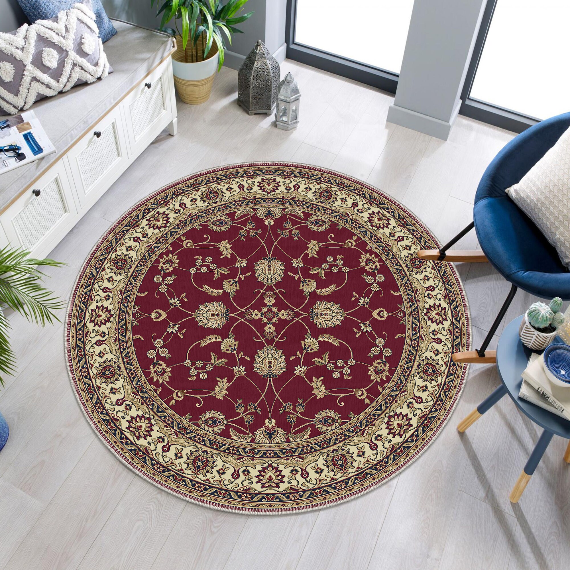 Traditional Round Rugs|persian Round Rug|living Room Rug|round Rug ...
