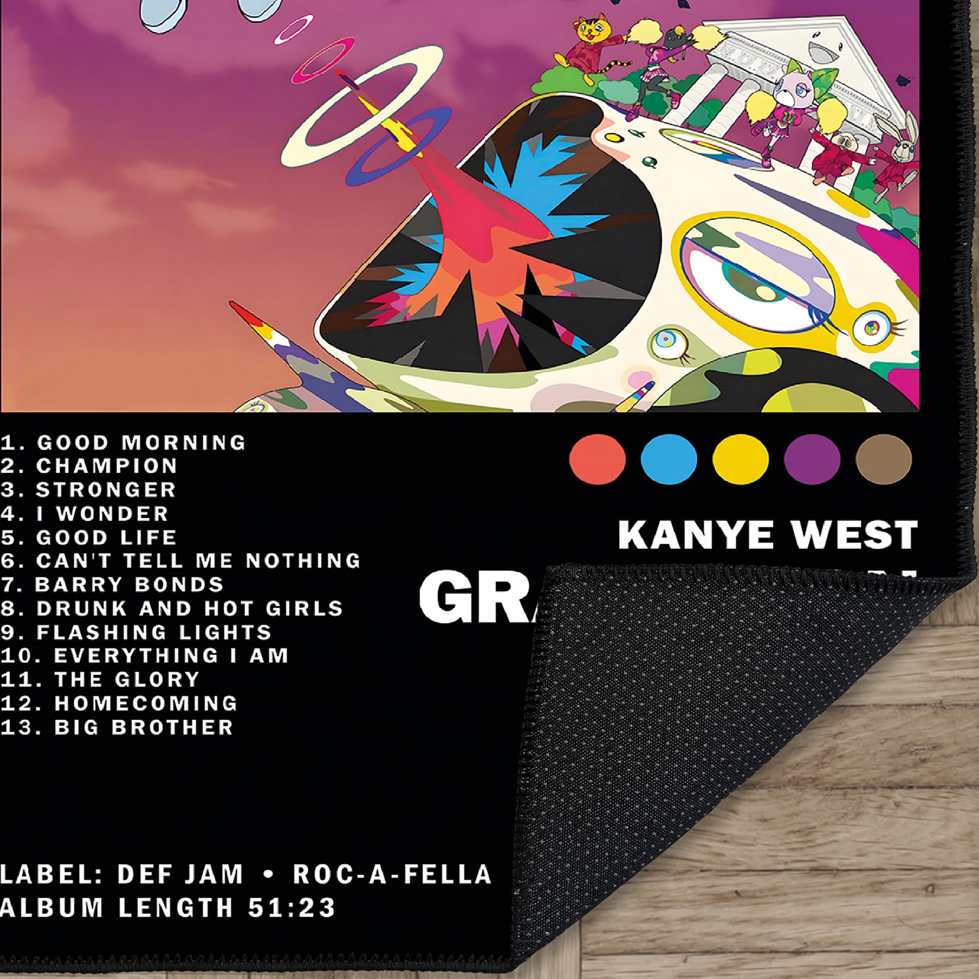 Kanye West Album Cover Rug, Album Cover Rug, Graduation Album Cover Rug ...
