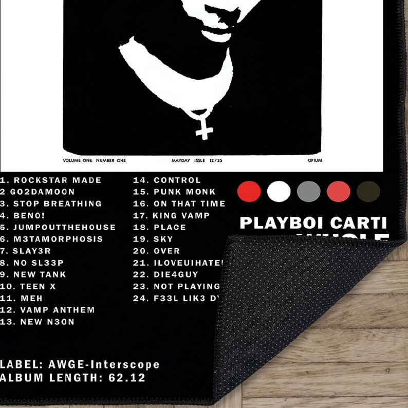 Playboi Carti Album Cover Rug, Album Cover Rug, Whole Lotta Red Album ...
