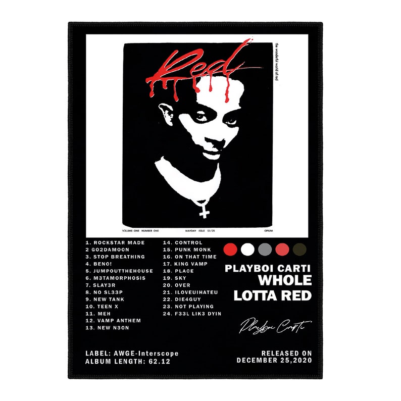 Playboi Carti Album Cover Rug, Album Cover Rug, Whole Lotta Red Album ...