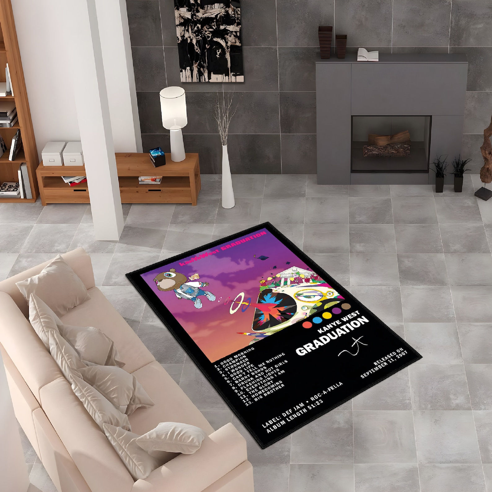Kanye West Album Cover Rug, Album Cover Rug, Graduation Album Cover Rug ...