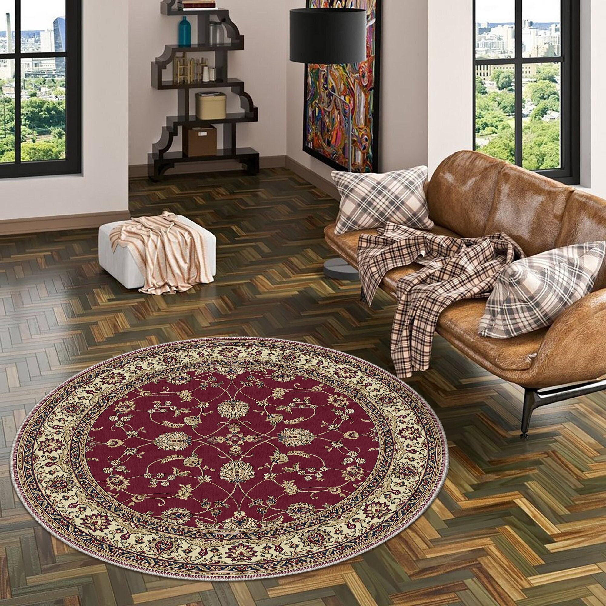 Traditional Round Rugs|persian Round Rug|living Room Rug|round Rug ...