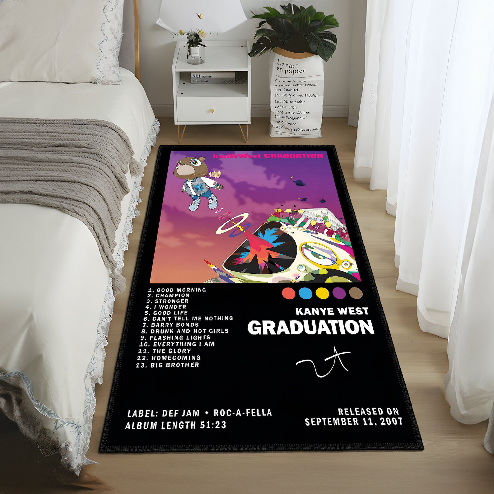 Kanye West Album Cover Rug, Album Cover Rug, Graduation Album Cover Rug ...