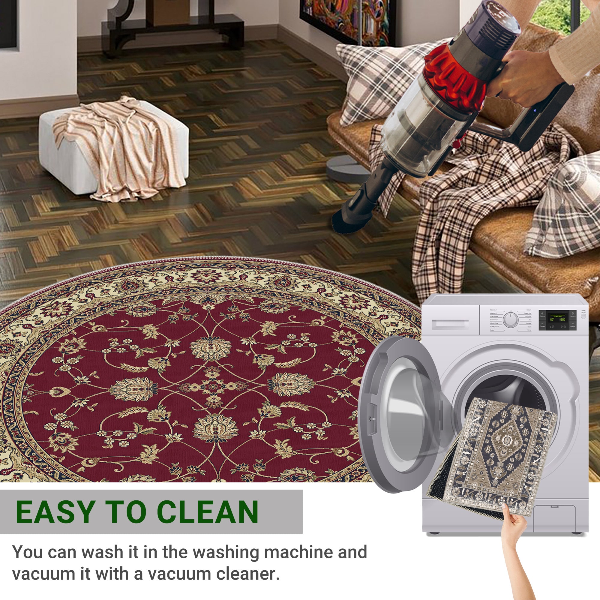 Traditional Round Rugs|persian Round Rug|living Room Rug|round Rug ...