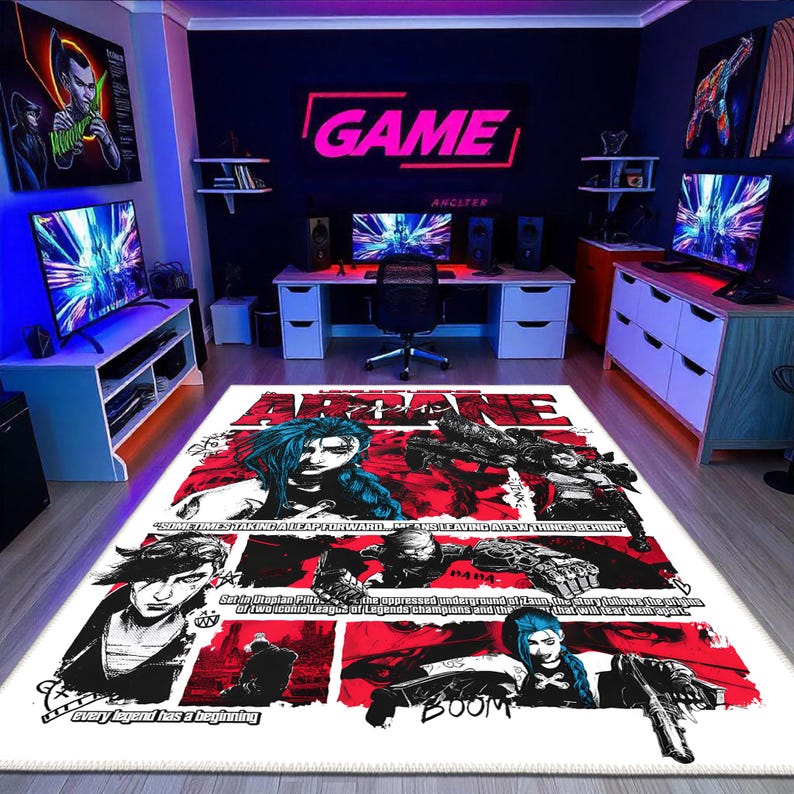 Arcane Area Rug,arcane Merch,arcane Gifts,arcane Jinx Merch,arcane ...