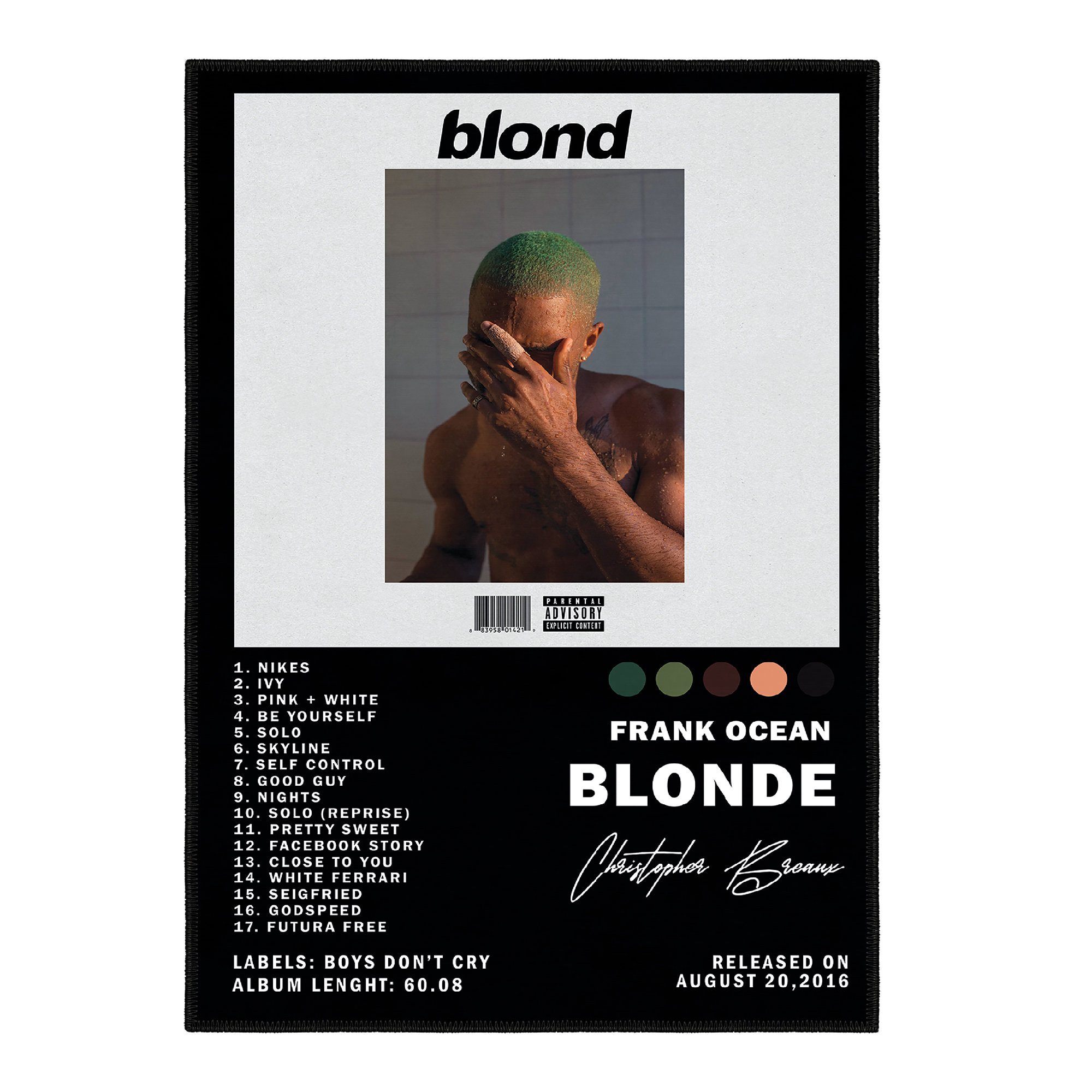 Frank Ocean Album Cover Rug, Album Cover Rug, Blonde Album Cover Rug ...