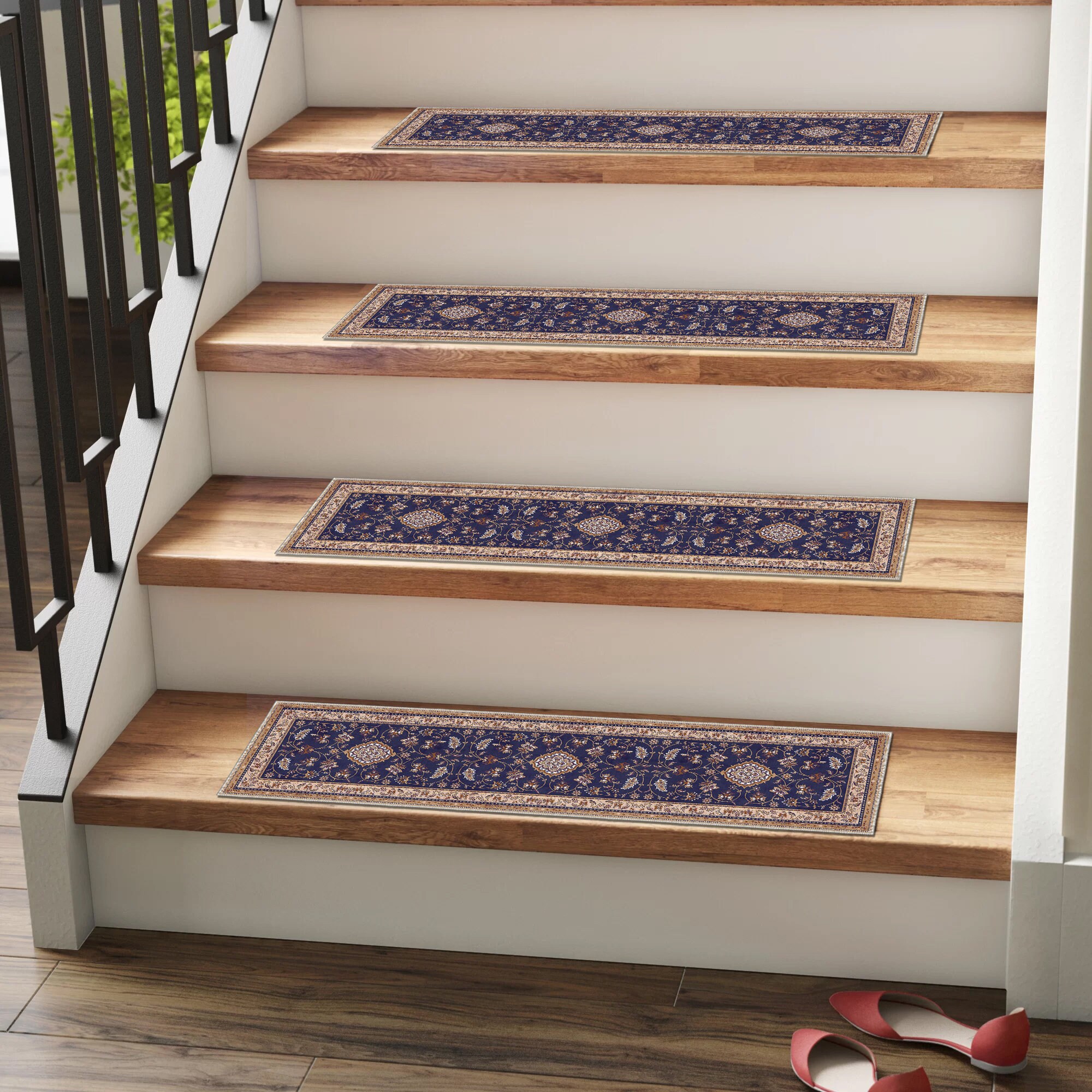 Persian Stair Step Rug, Stair Treads, Stair Runner, Stair Rug, Navy ...