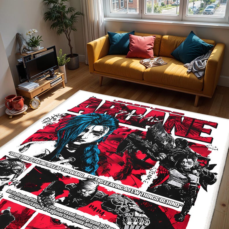 Arcane Area Rug,arcane Merch,arcane Gifts,arcane Jinx Merch,arcane ...
