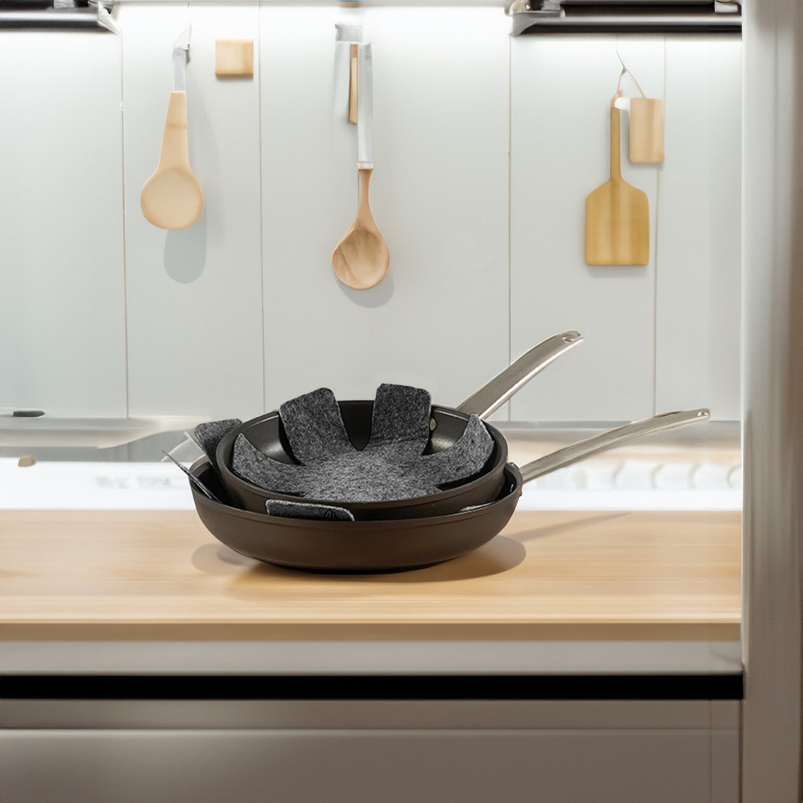 Pot and Pan Protectors, Felt Cookware Protector Set, Pan Base Protector ...