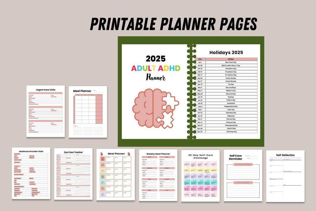 2025 Adult ADHD Bundle Planner | Printable Executive Function Organizer ...