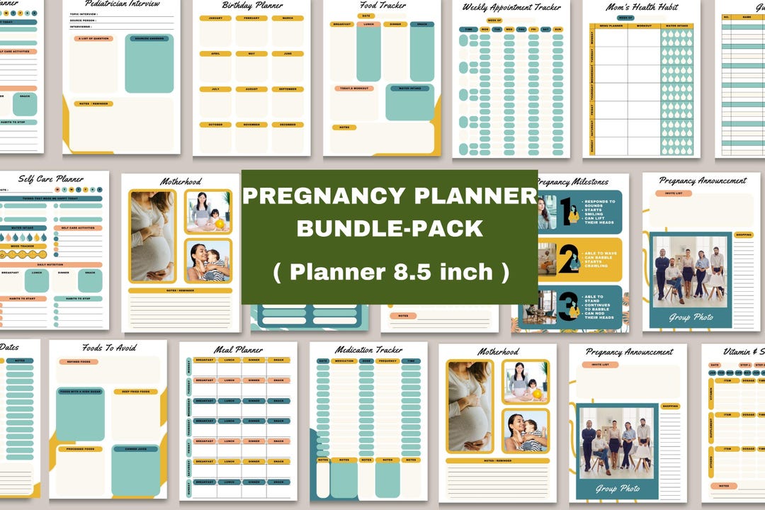 Editable Pregnancy Journal With Canva Link | Pregnancy Planner Baby ...