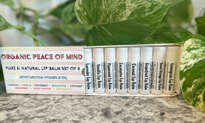 Organic Peace of Mind Vegan Lip Balm Set - Etsy