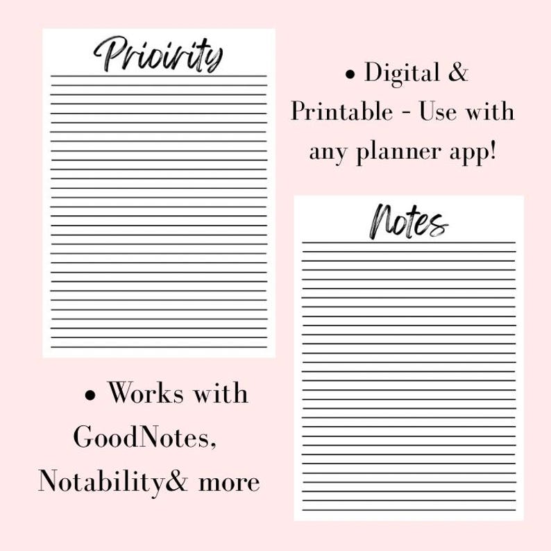 Minimalist Lined Notes Printable – 5 Page Journal Set (PDF) - Etsy