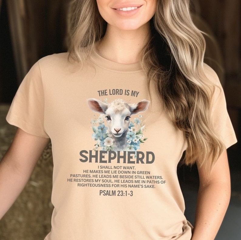 Psalm 23 - the Lord is My Shepherd Bible Verse Tshirt - Christian Faith ...
