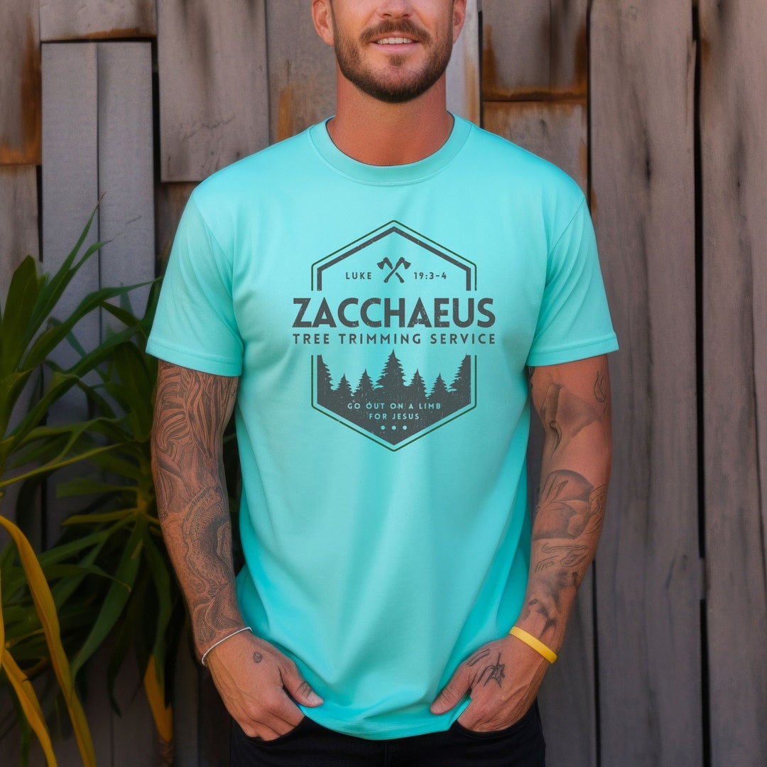Funny Zacchaeus Tree Trimming Retro Shirt for Christians - Trendy ...