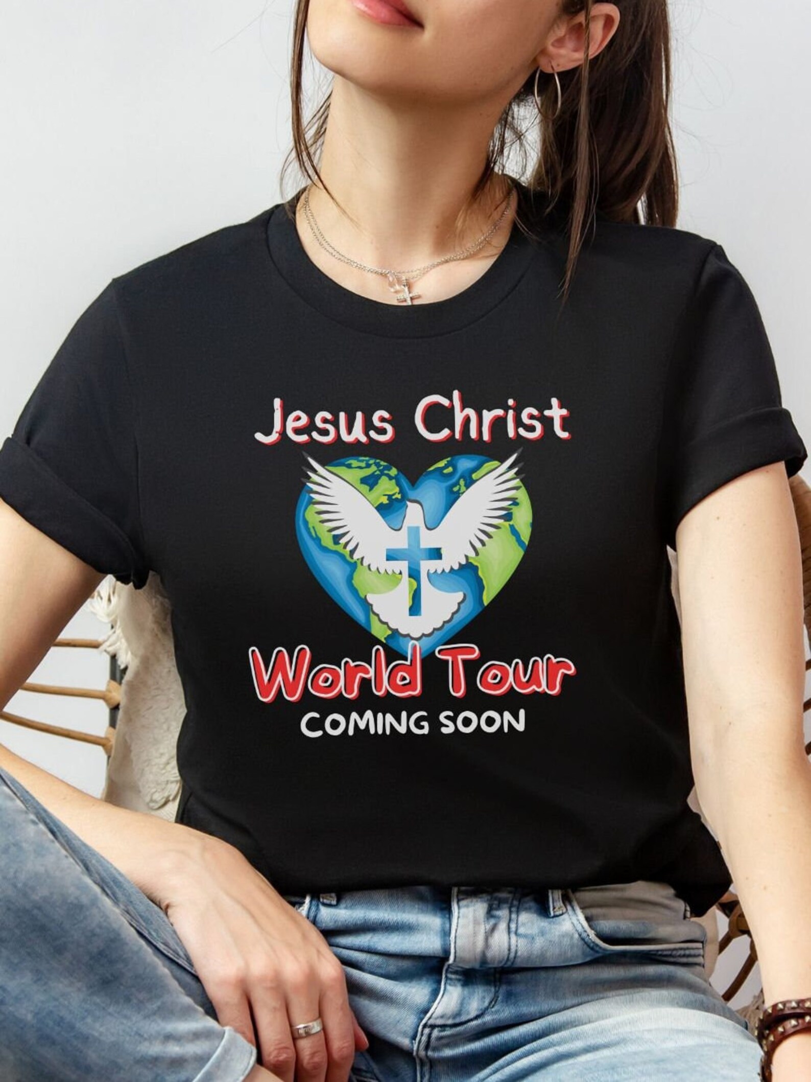 Jesus is Coming World Tour Tee - Christian Rapture Shirt - Faith-based ...