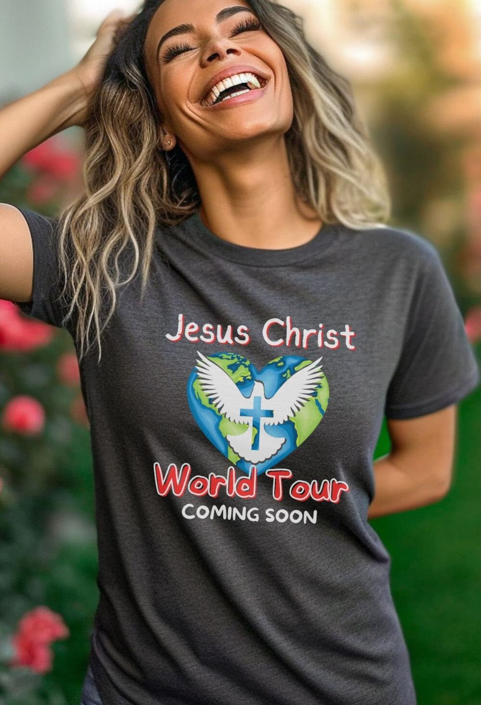Jesus is Coming World Tour Tee - Christian Rapture Shirt - Faith-based ...