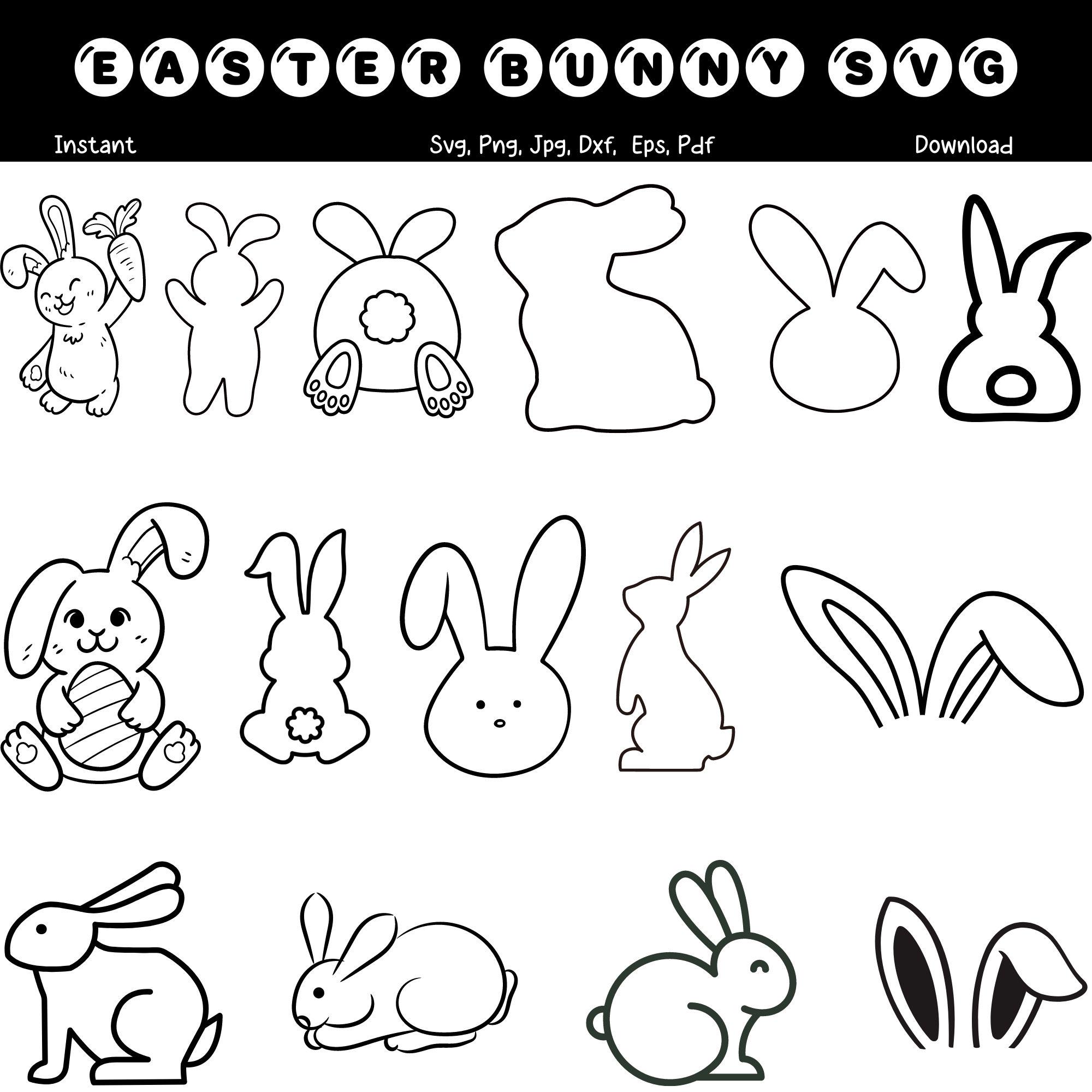 Easter Bunny SVG, Bunny Silhouette Svg, Bunny Svg Bundle ,rabbit Svg ...