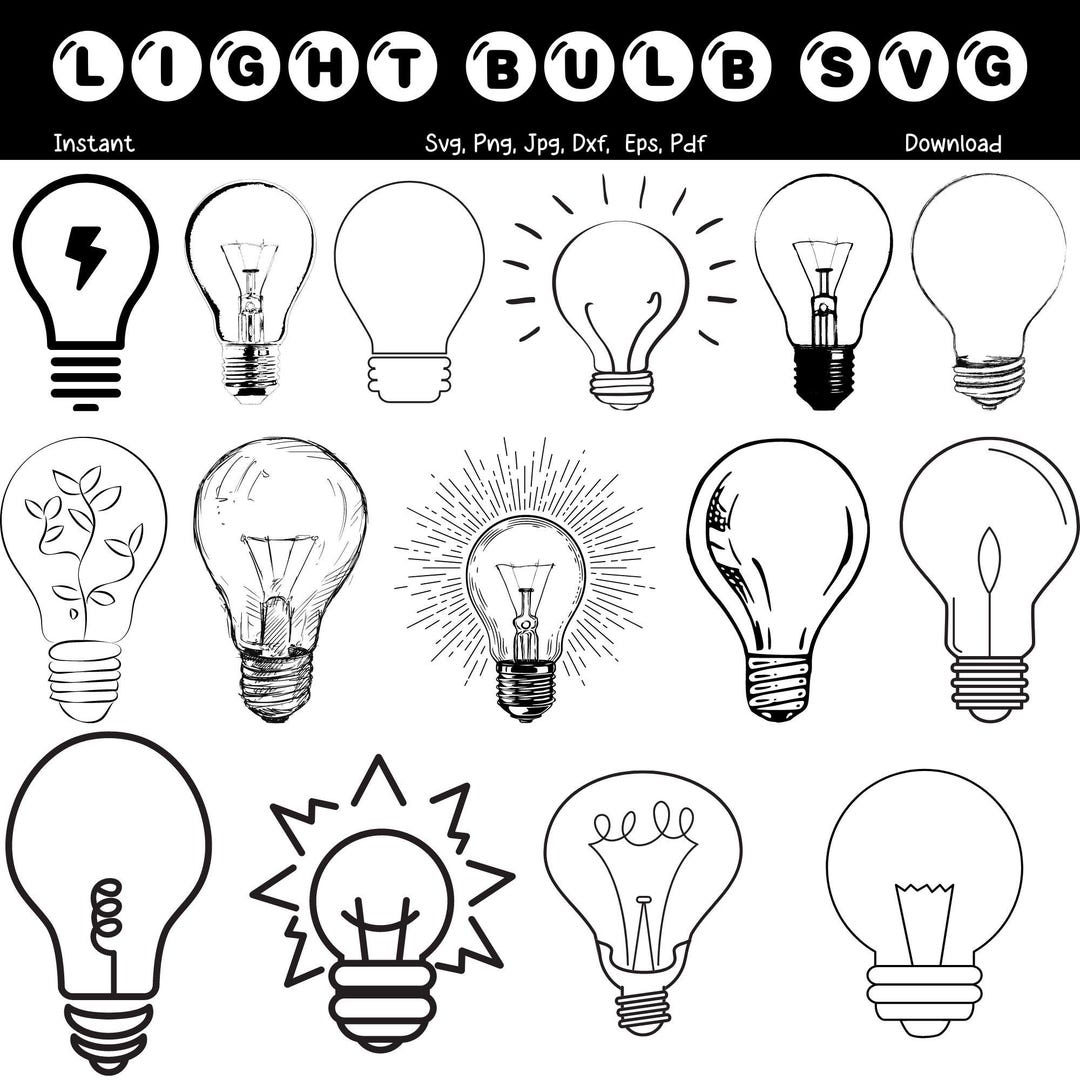 Light Bulb SVG, Coil Svg, Light Bulb Cricut, Incandescent Svg, Clip Art ...