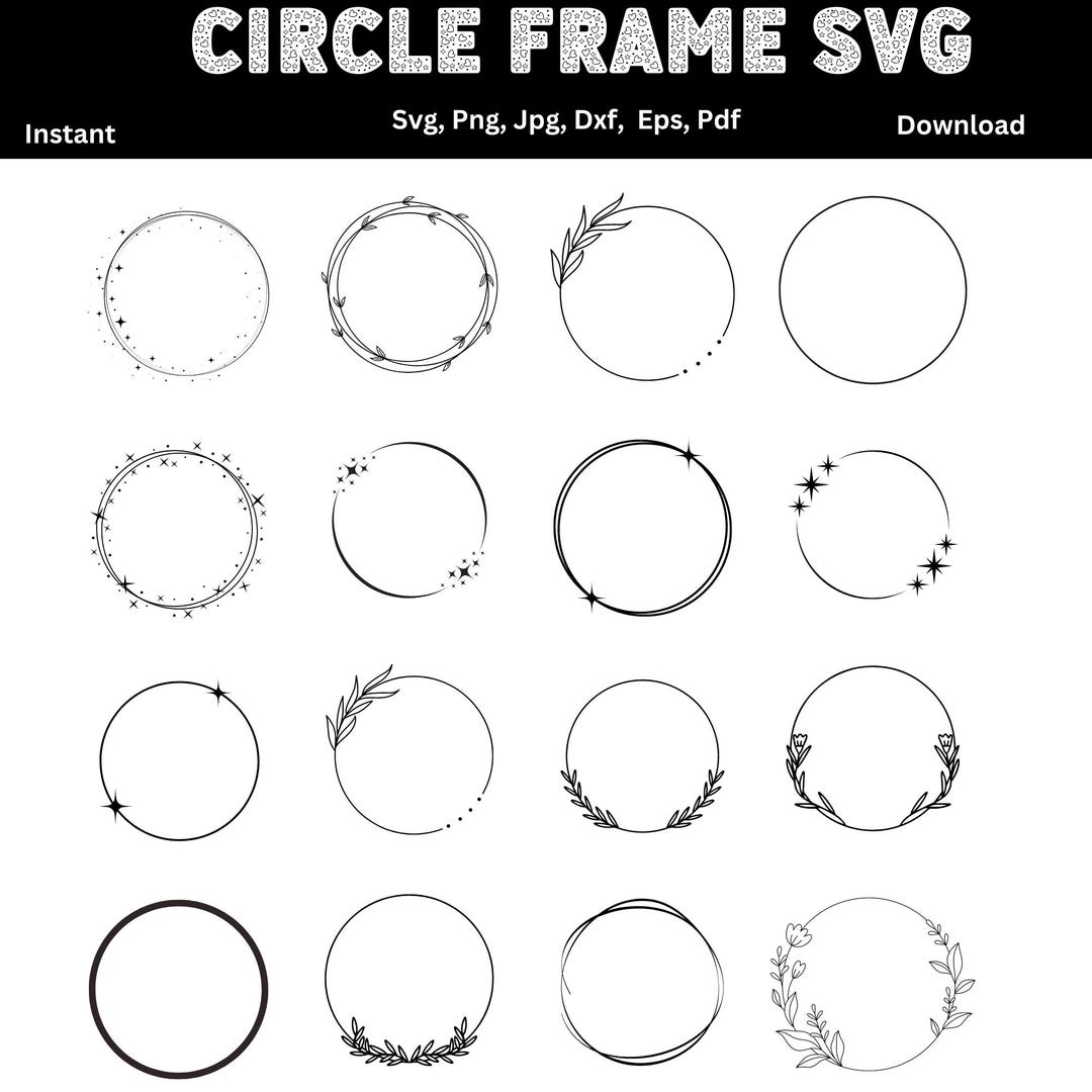 Circle Frame SVG Double Circle Frame SVG Circle SVG Round Frame Svg ...