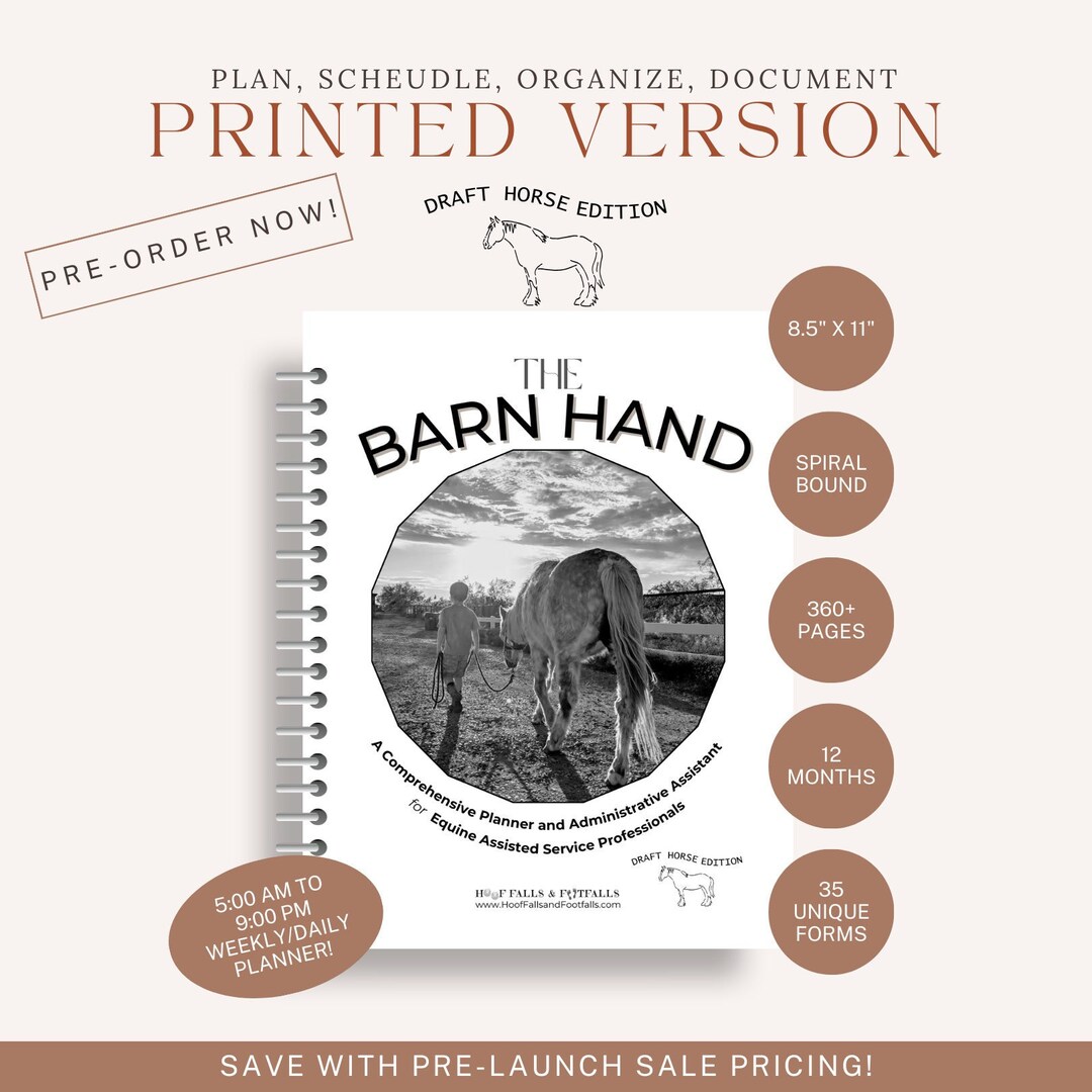 The Barn Hand Draft Horse Edition PRINTED Planner for Adaptive ...