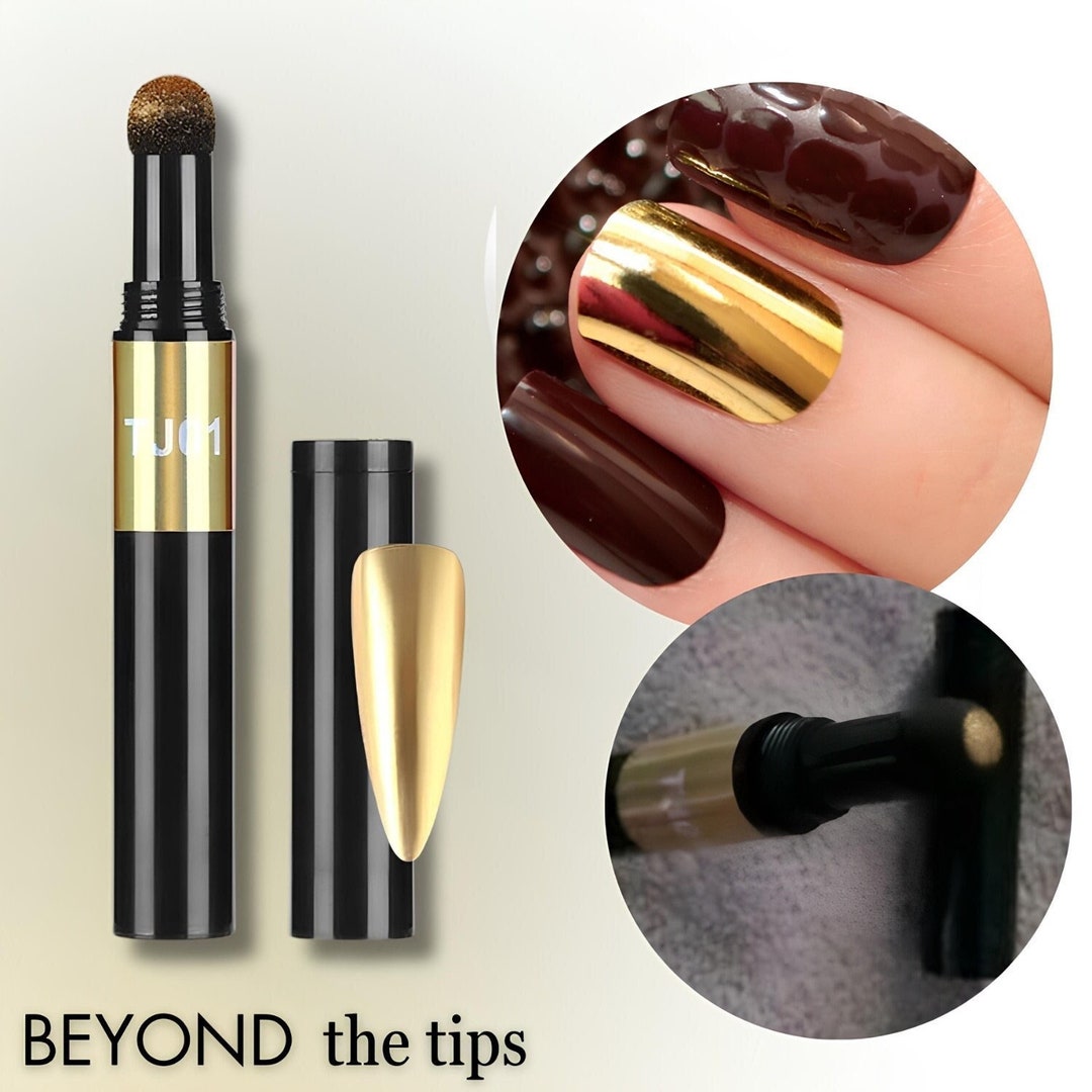 Chrome Nails Pen Reflective Mirror Nails Rub on Powder - Etsy