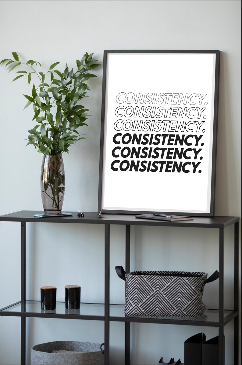 Consistency Motivational Wall Art, Progress Quote, Motivational Poster ...