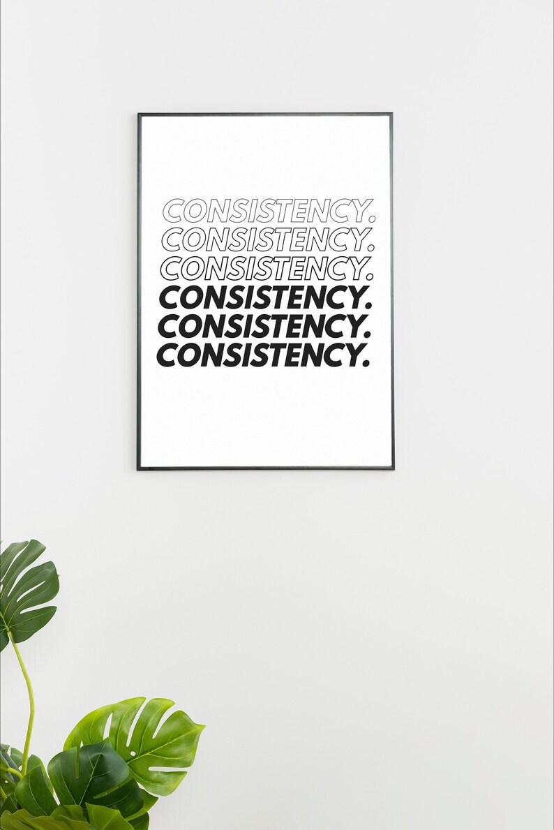 Consistency Motivational Wall Art, Progress Quote, Motivational Poster ...