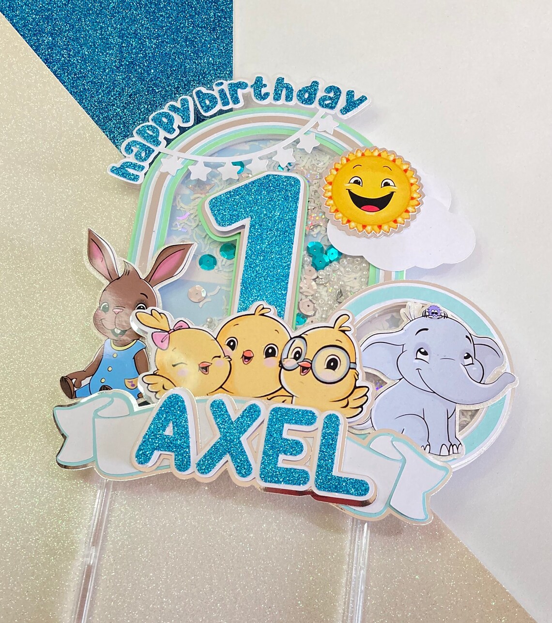 Editable Cake Topper Shaker Canticos Happybirthday One - Etsy