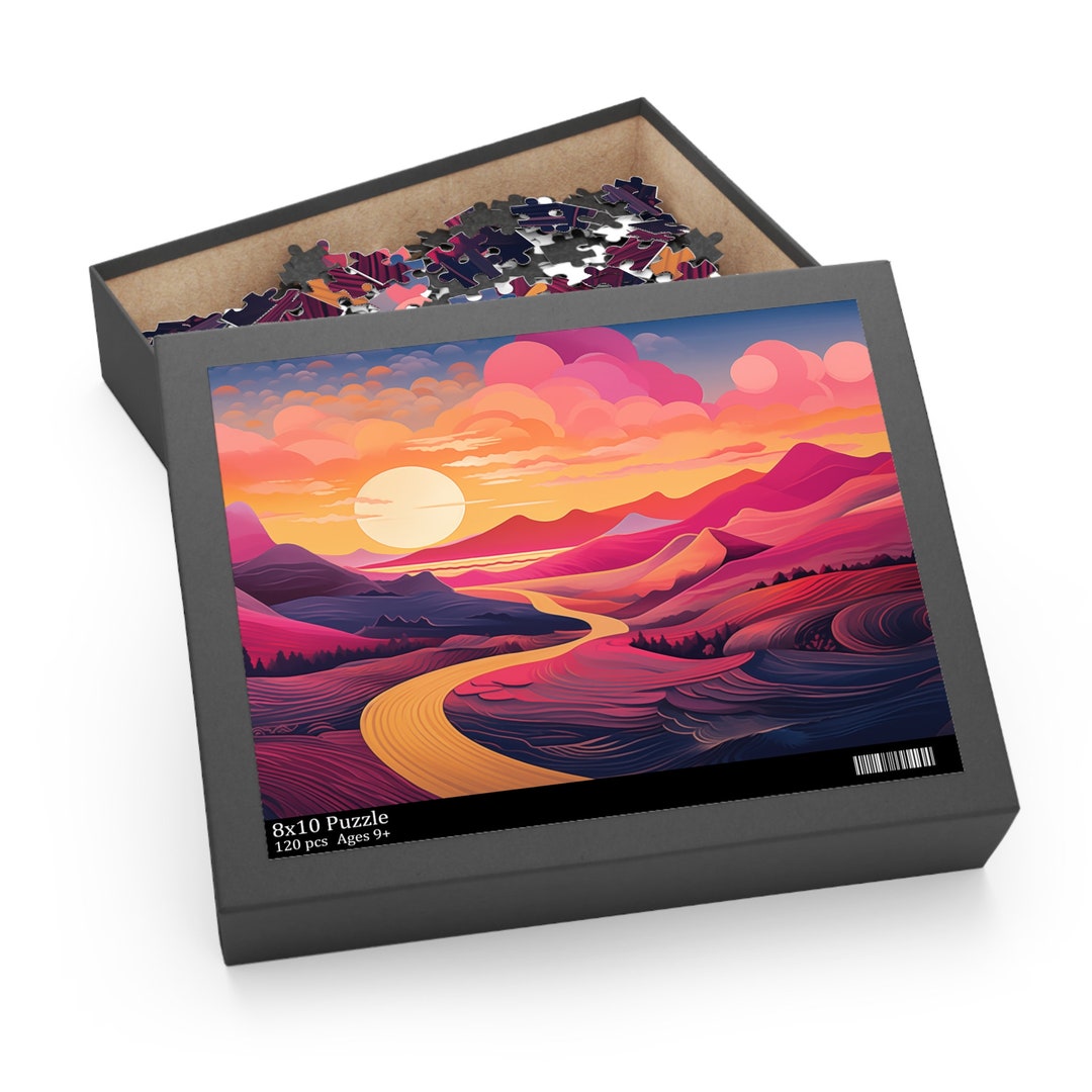 Mountain Sunset Puzzle 500 Pieces for Adults Calm Landscape Jigsaw for ...