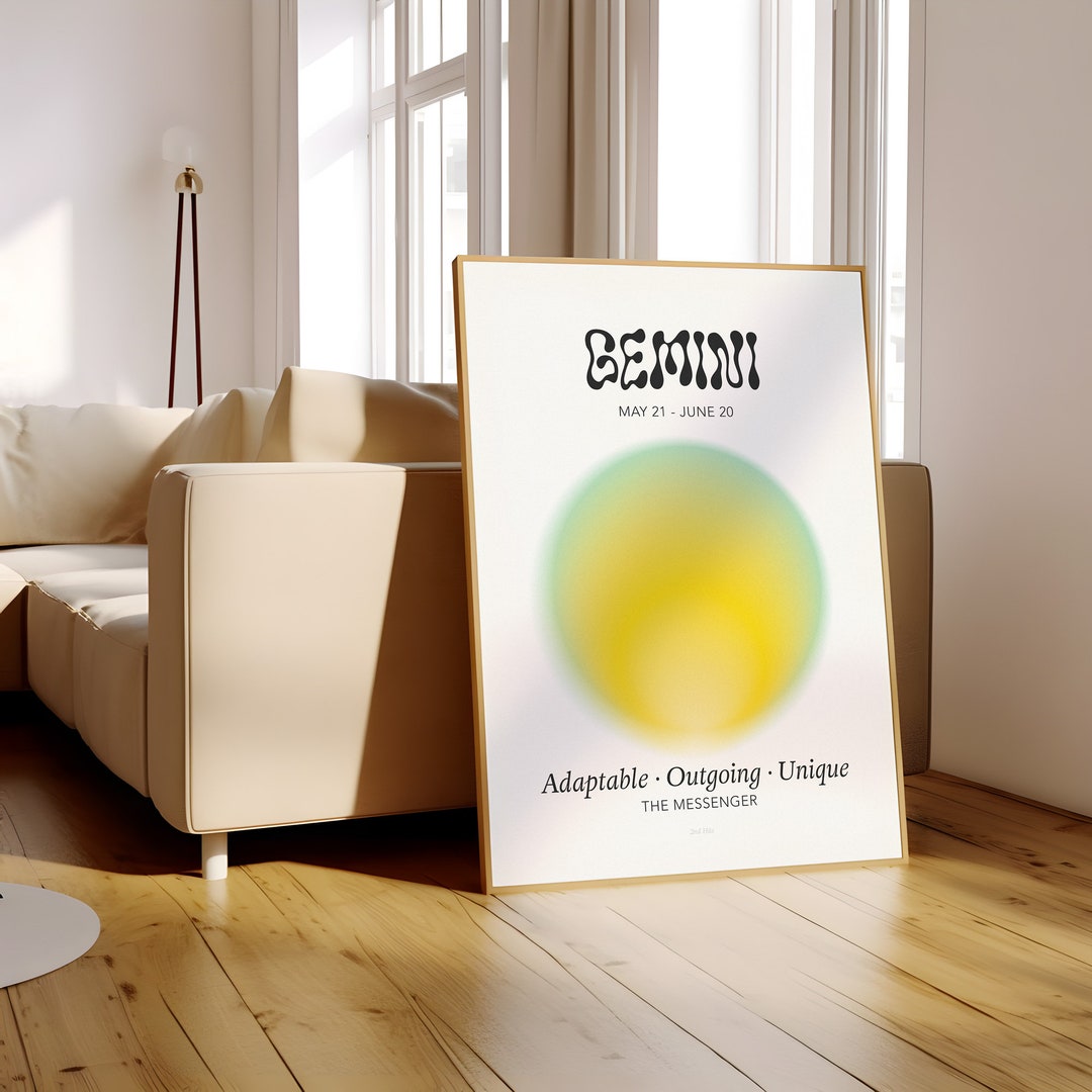 Gemini Poster Astrology Wall Art Gemini Gifts Zodiac Gemini Print ...
