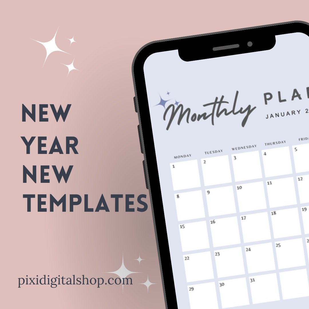 2024 Monthly Calendar Templates - Editable & Printable PDF Planner for ...
