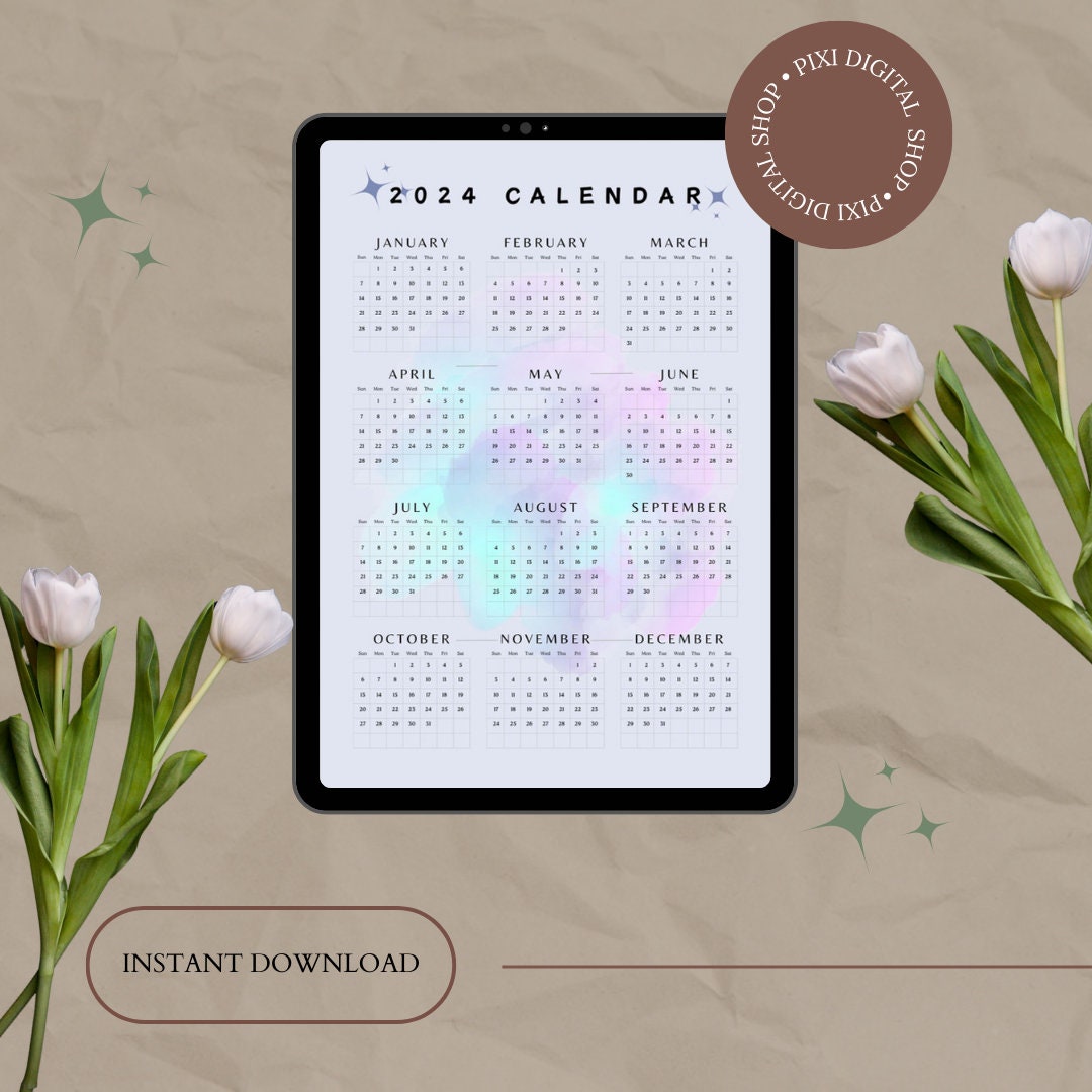2024 Monthly Calendar Templates - Editable & Printable PDF Planner for ...