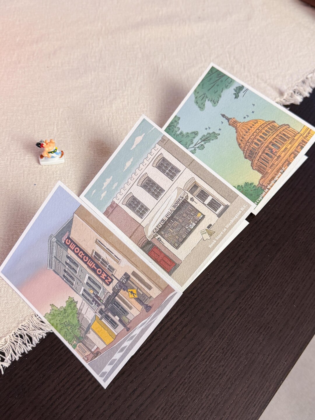 3 Landmarks of Washington D.C Greeting Card Set A6 Size I U.S Capitol ...