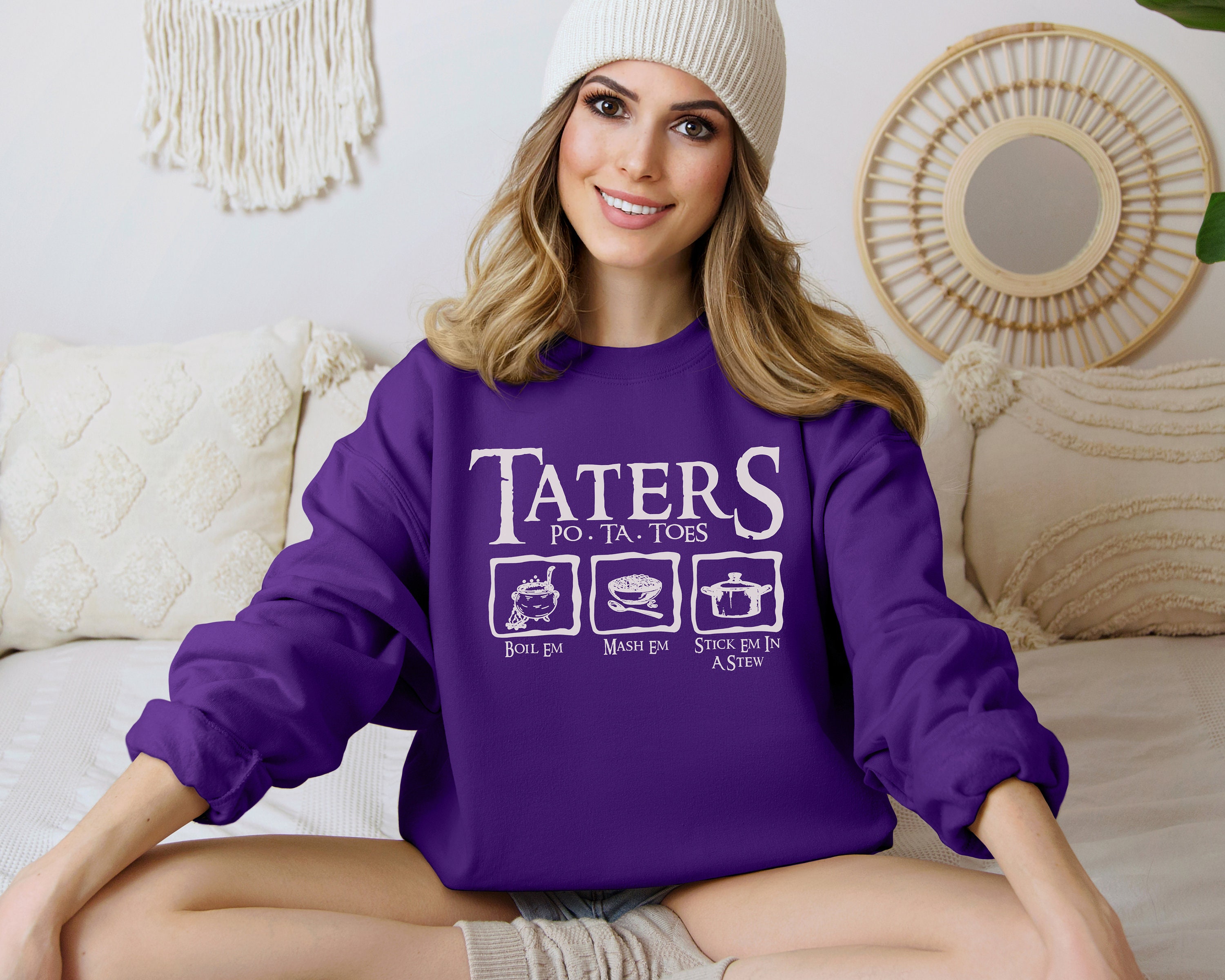 Taters Boil Em Mash Em Stick Em in a Stew Printed LOTRS Tshirt ...