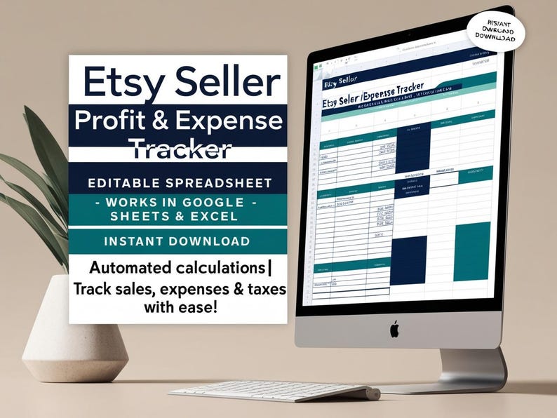 Editable Etsy Seller Finance Tracker| Profit & Expense Tracker - Etsy