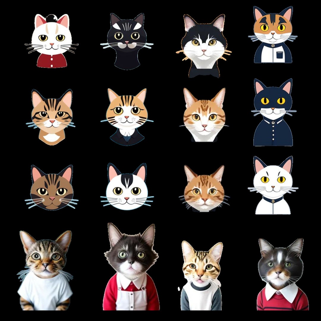 Cat Stickers Sets Clipart 10pages - Etsy