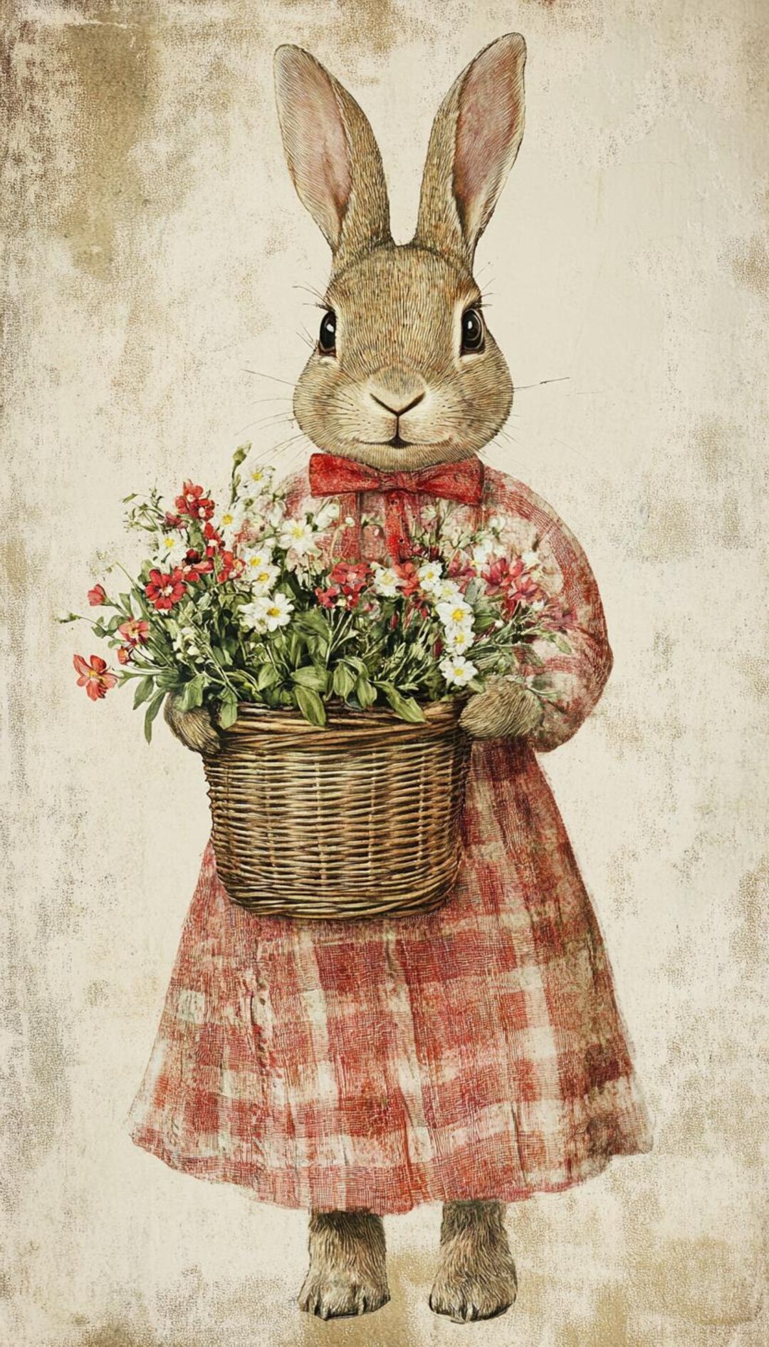 Cute Spring Bunny Picture - Easter Bunny Printable Wall Art - Bunny ...