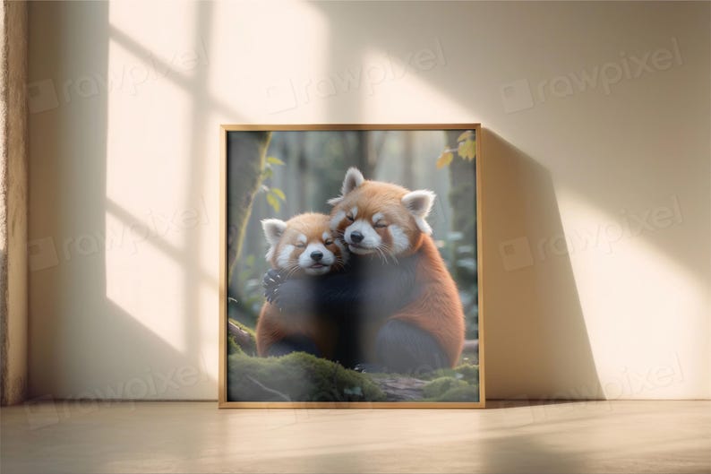 Red Panda Couple Art Print, Cute Print for Weddings, Anniversary Art ...