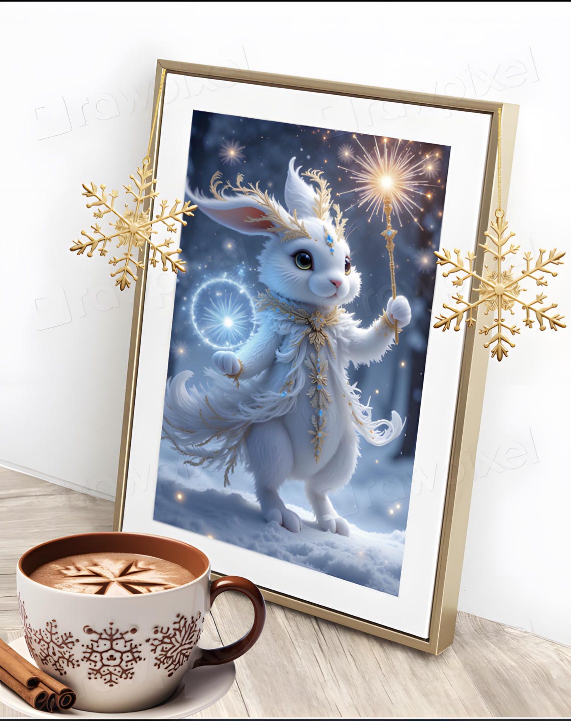 Magical Rabbit Printable Portrait & Wall Art, Cute Bunny Decor, Instant ...