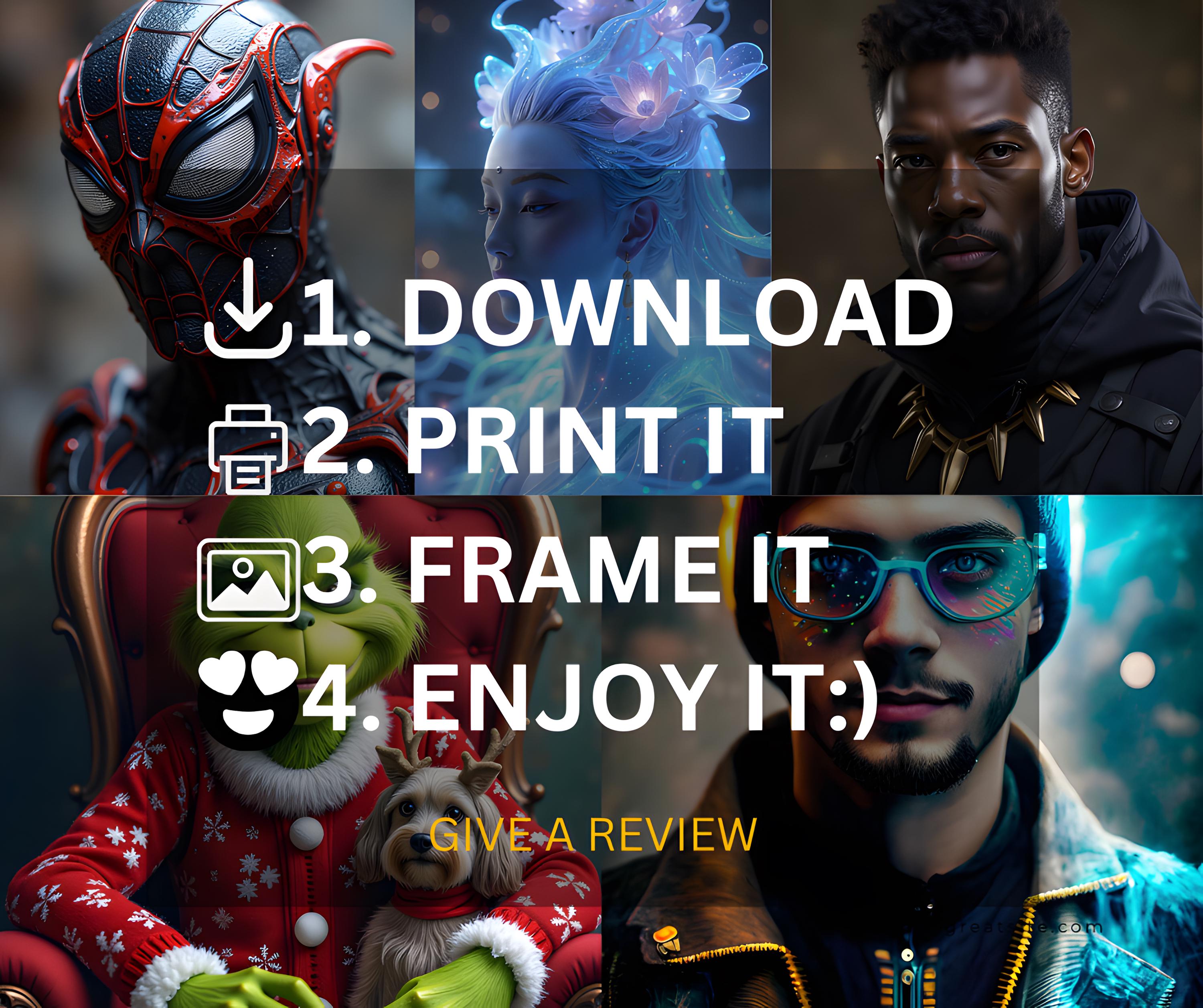 Magical Rabbit Printable Portrait & Wall Art, Cute Bunny Decor, Instant ...